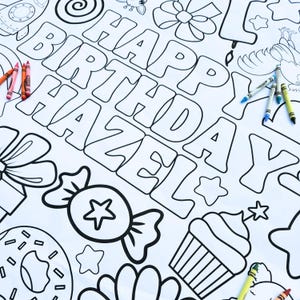 Oversized Personalized Birthday Coloring Poster for Birthday Party Kid ...