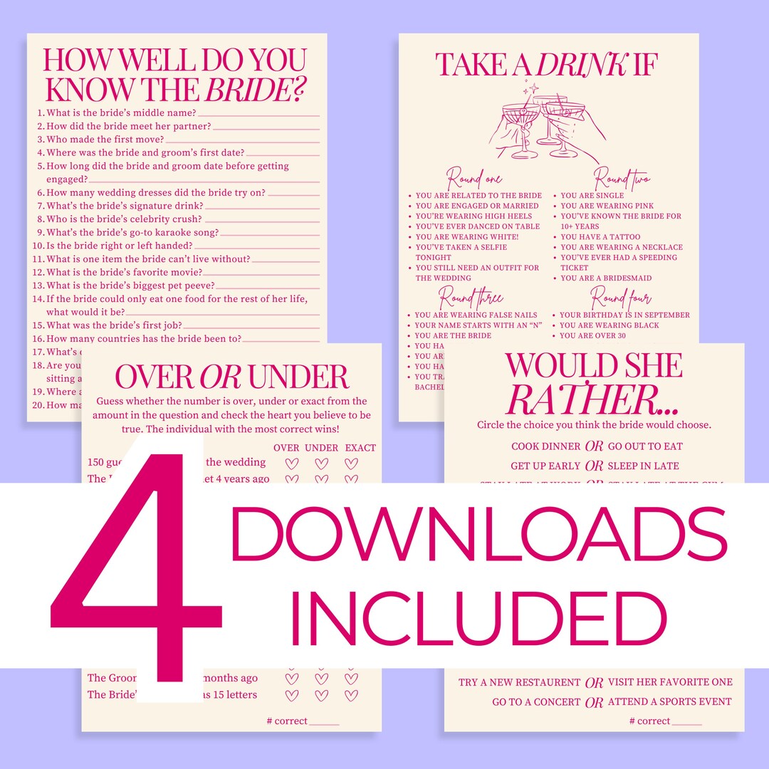 Digital Bachelorette Party Game for Bridal Party Fun Downloadable ...