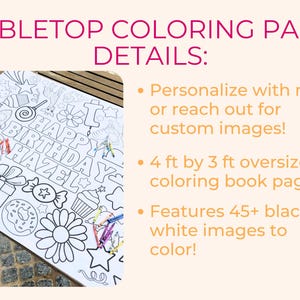Oversized Personalized Birthday Coloring Poster for Birthday Party Kid ...
