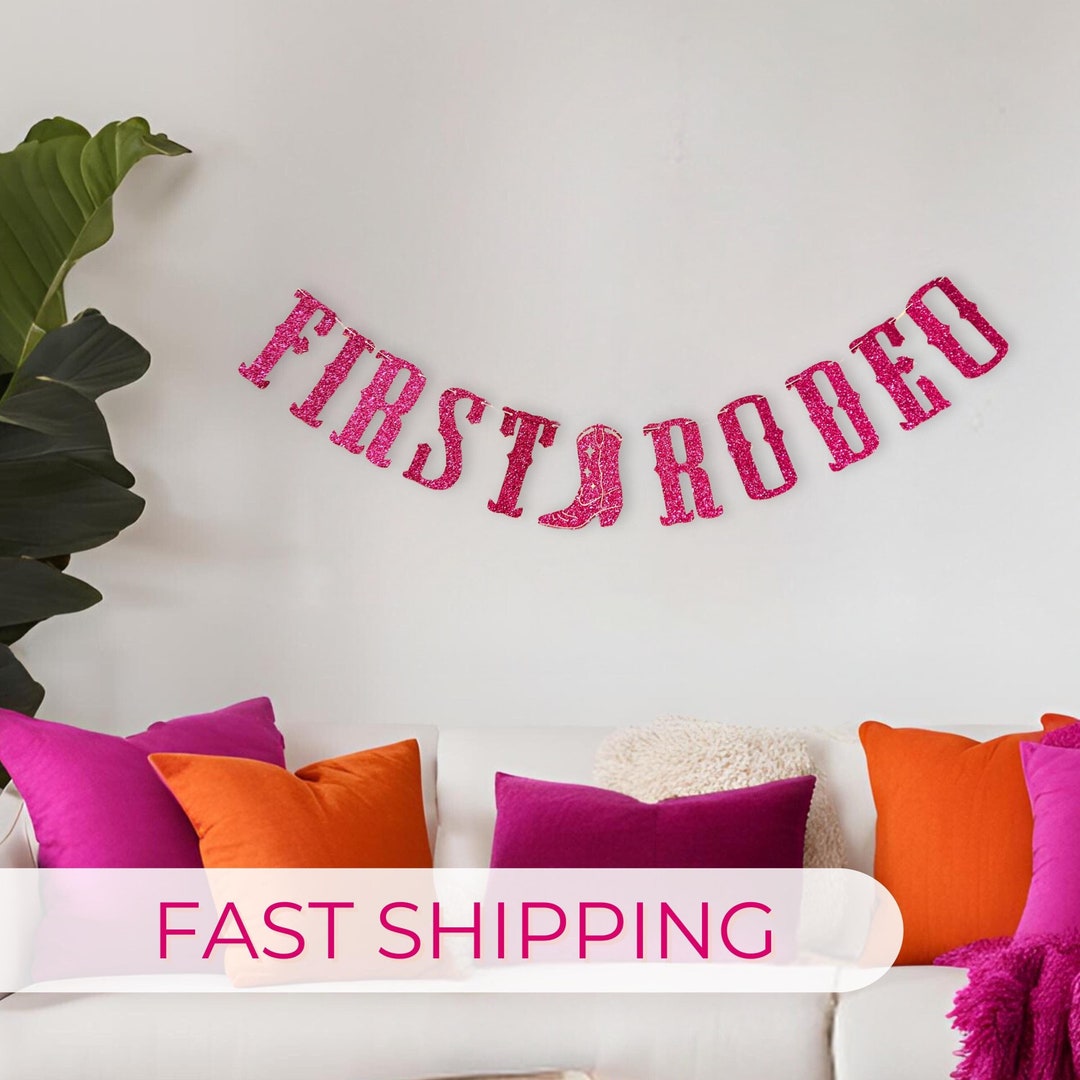 Western First Rodeo Banner for 1st Birthday Party Cowboy Boot Banner ...