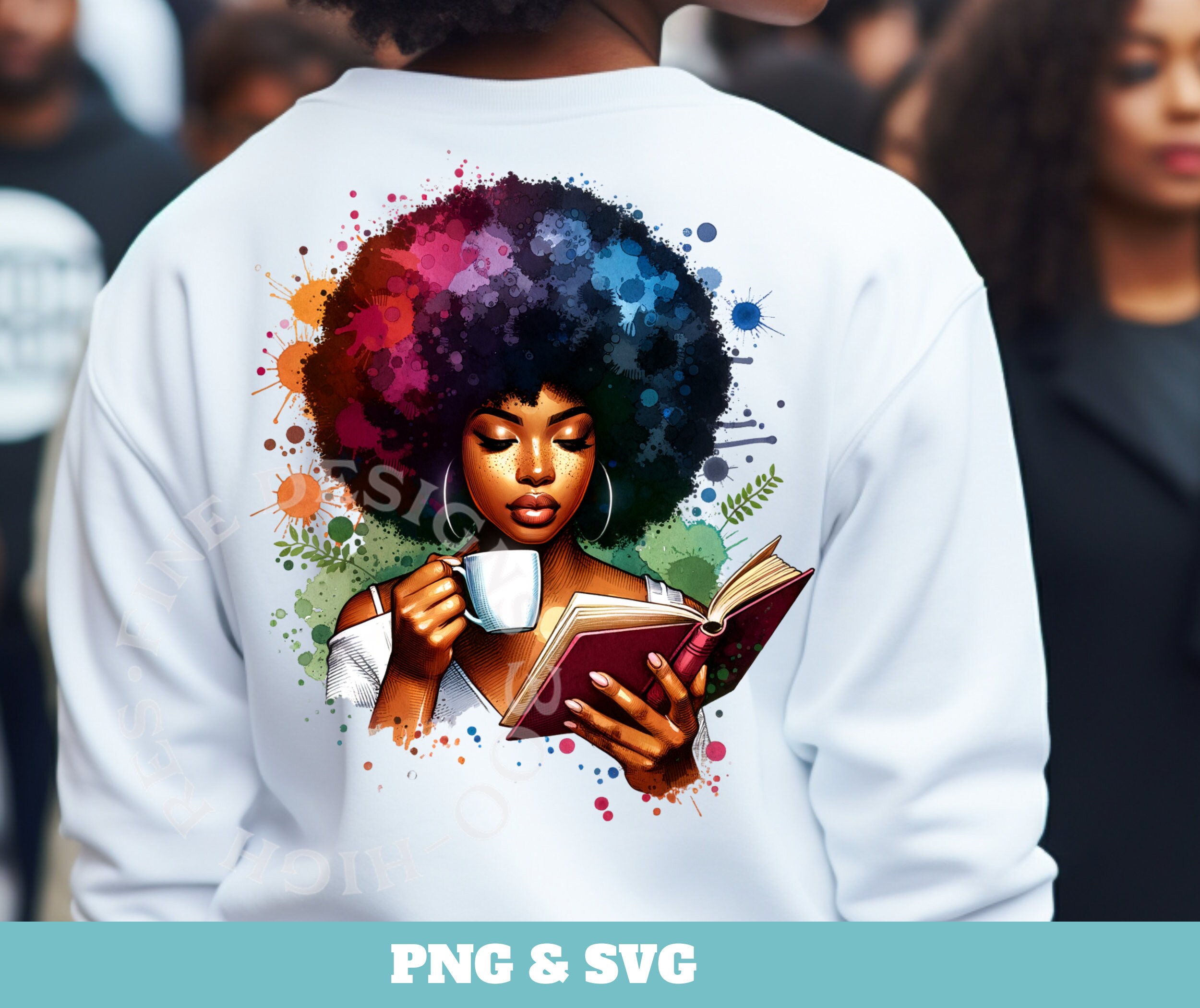 Image Only, African American Woman Face Svg, Black Girl Reading Svg ...