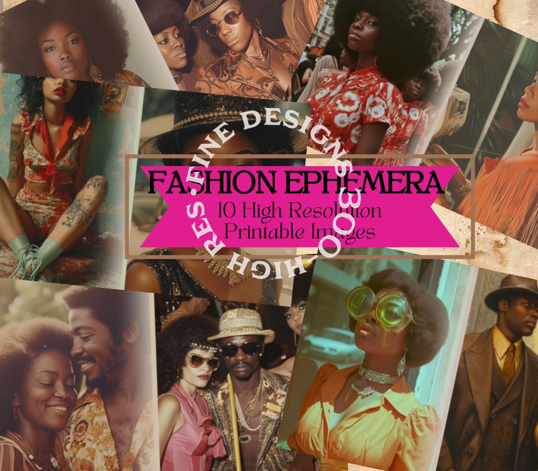 Retro African American Fashion Ephemera: Paris Scene (digital Download ...