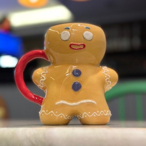 Cute Gingerbread Man Mug - Personalized 3D Christmas Cocoa Cup - Unique ...