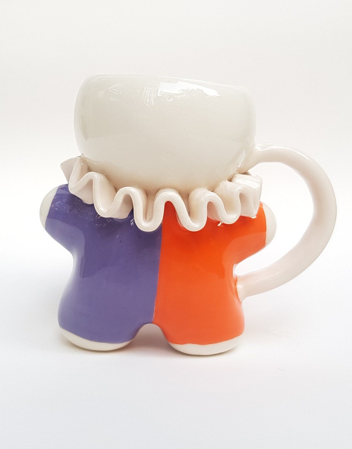 Cute Clown Mug - Handmade Ceramic Coffee Mug, Kawaii Tea Cup, Unique ...