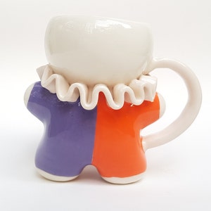 Cute Clown Mug - Handmade Ceramic Coffee Mug, Kawaii Tea Cup, Unique ...