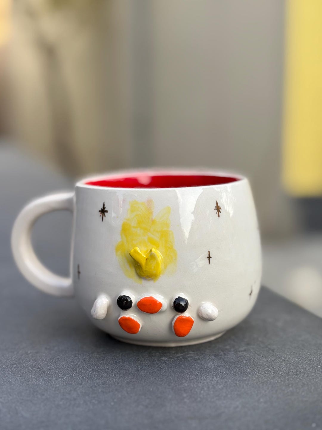 Cute Bird Ceramic Coffee Mug, Cute Pottery Mug Handmade, Coffee Lover ...