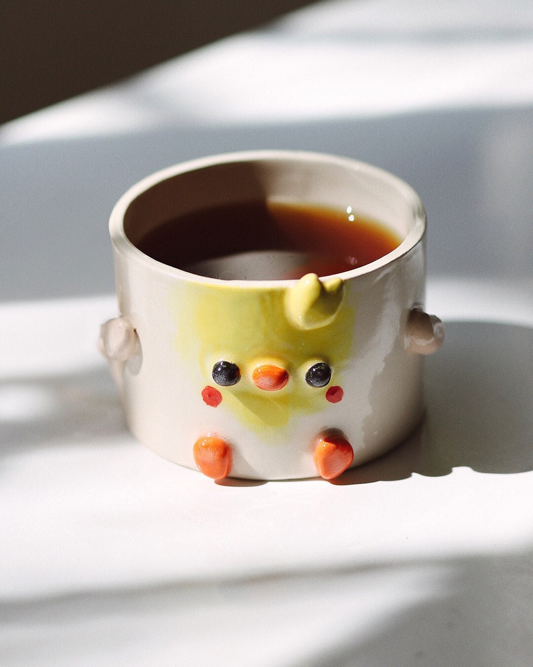 Cute Bird Ceramic Coffee Mug, Cute Pottery Mug Handmade, Coffee Lover ...