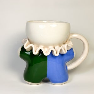 Cute Clown Mug - Handmade Ceramic Coffee Mug, Kawaii Tea Cup, Unique ...