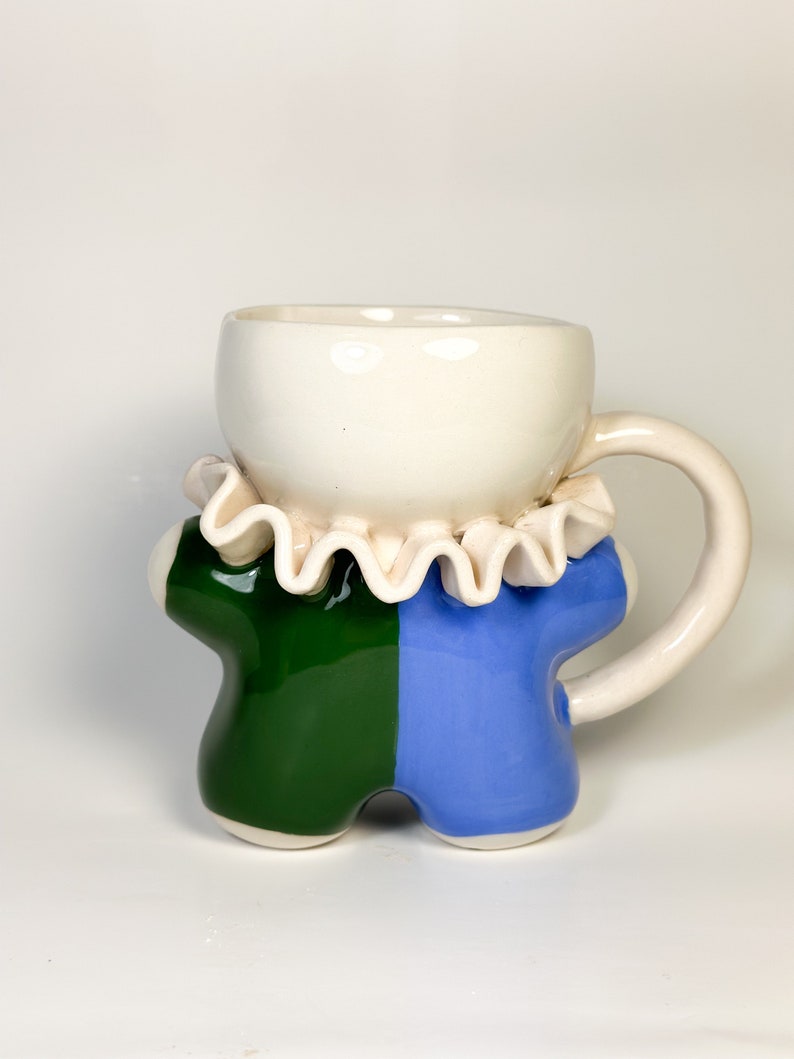 Cute Clown Mug - Handmade Ceramic Coffee Mug, Kawaii Tea Cup, Unique ...