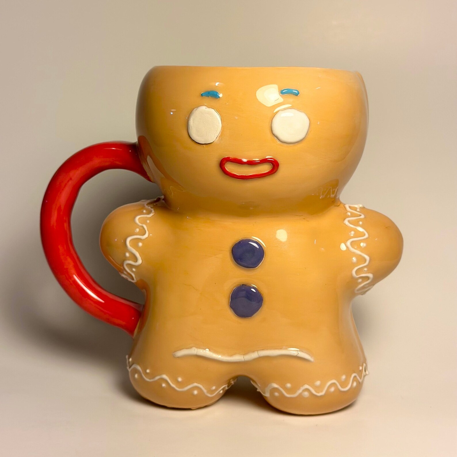 Cute Gingerbread Man Mug - Personalized 3D Christmas Cocoa Cup - Unique ...