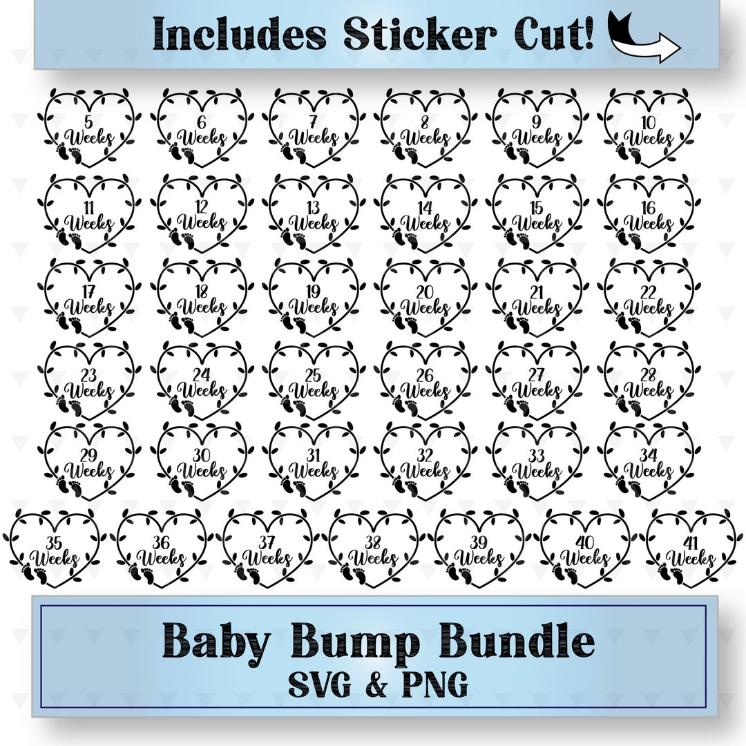 Baby Bump Stickers, Pregnancy Milestone Png, Pregnancy Svg, Baby Bump ...