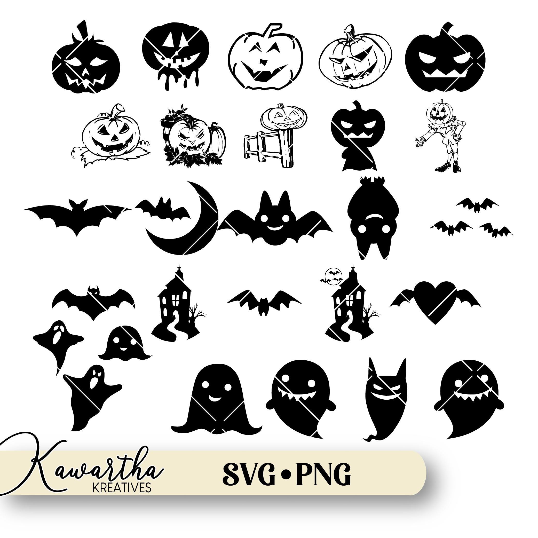 Halloween Svg Bundle, Spooky Season Svg, Ghost Svg, Black Cat Svg, Bat ...