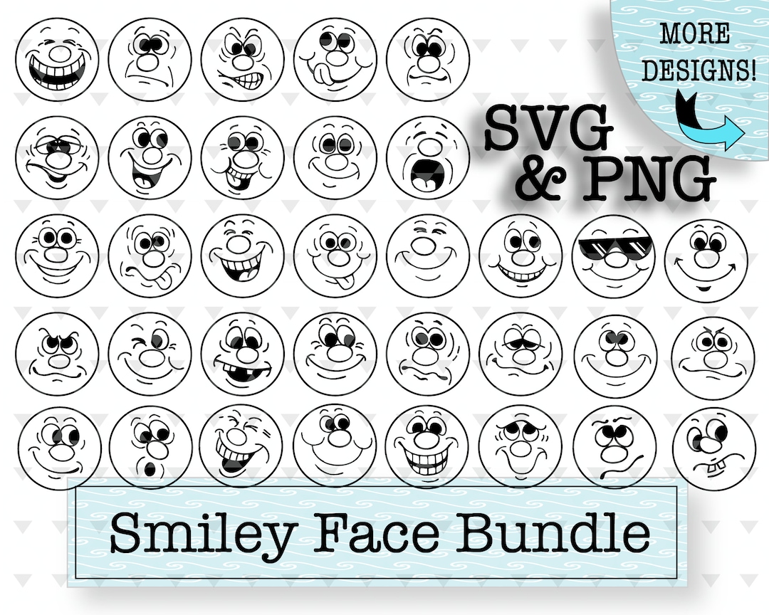 Smiley Face Svg, Happy Face Svg, Funny Face Svg, Sad Face Svg, Mad Face ...