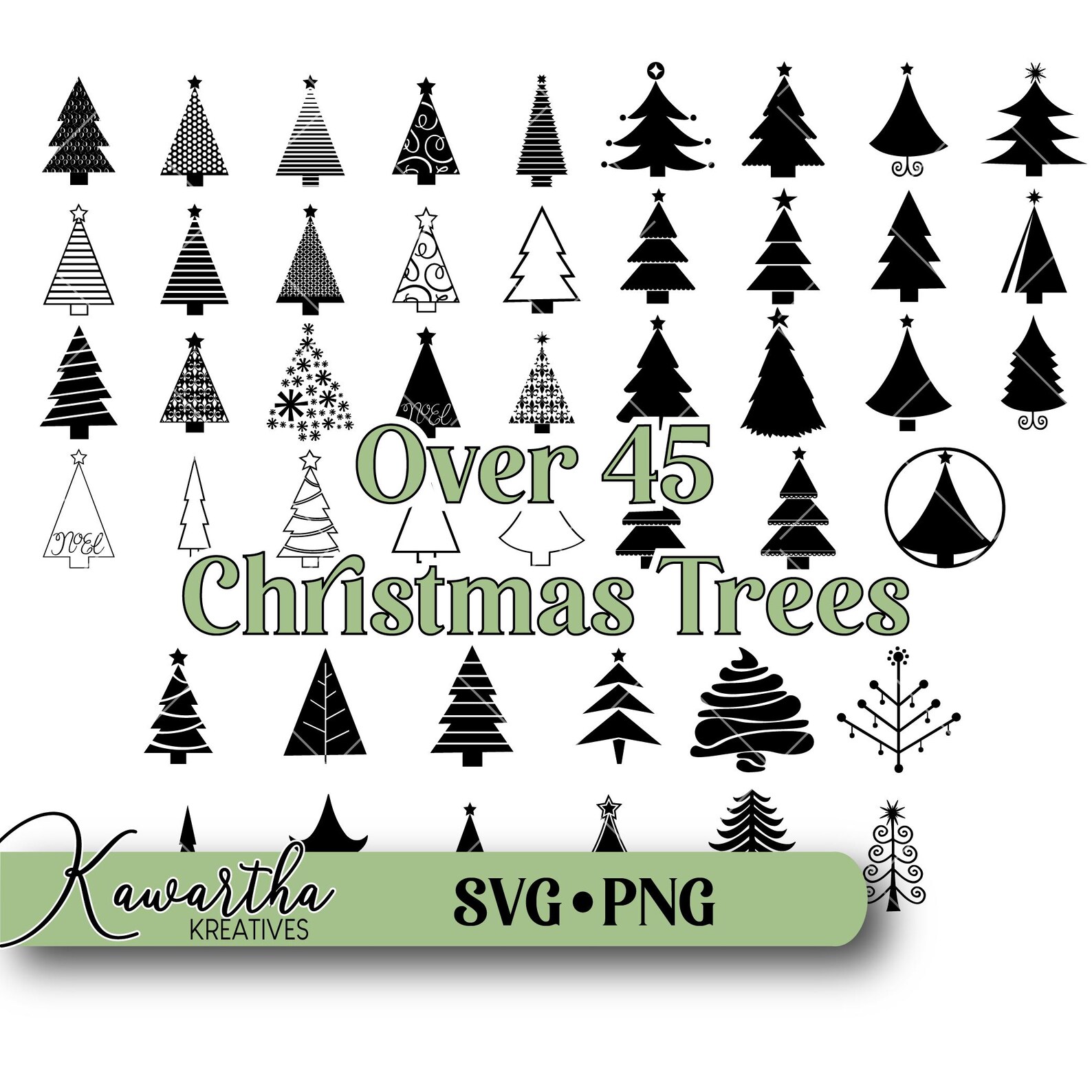 Christmas Tree Svg Bundle, Pine Tree Svg, Christmastree, Christmas ...