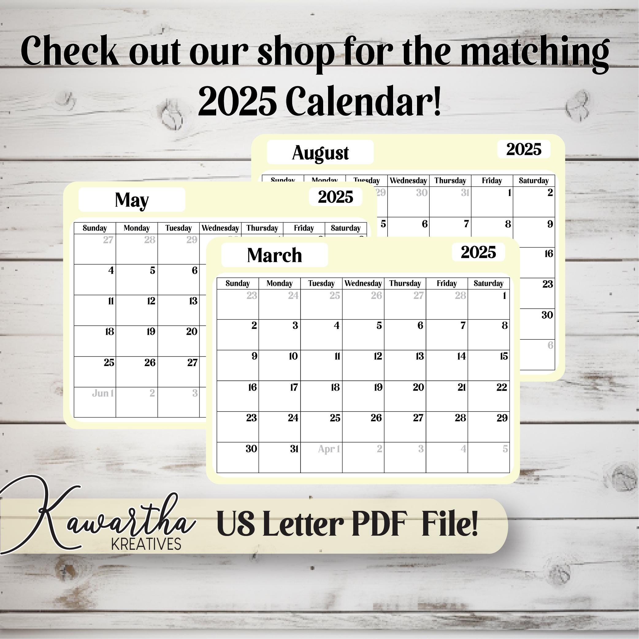 Printable Planner Bundle, 2025 Calendar, Weekly Planner Printable ...