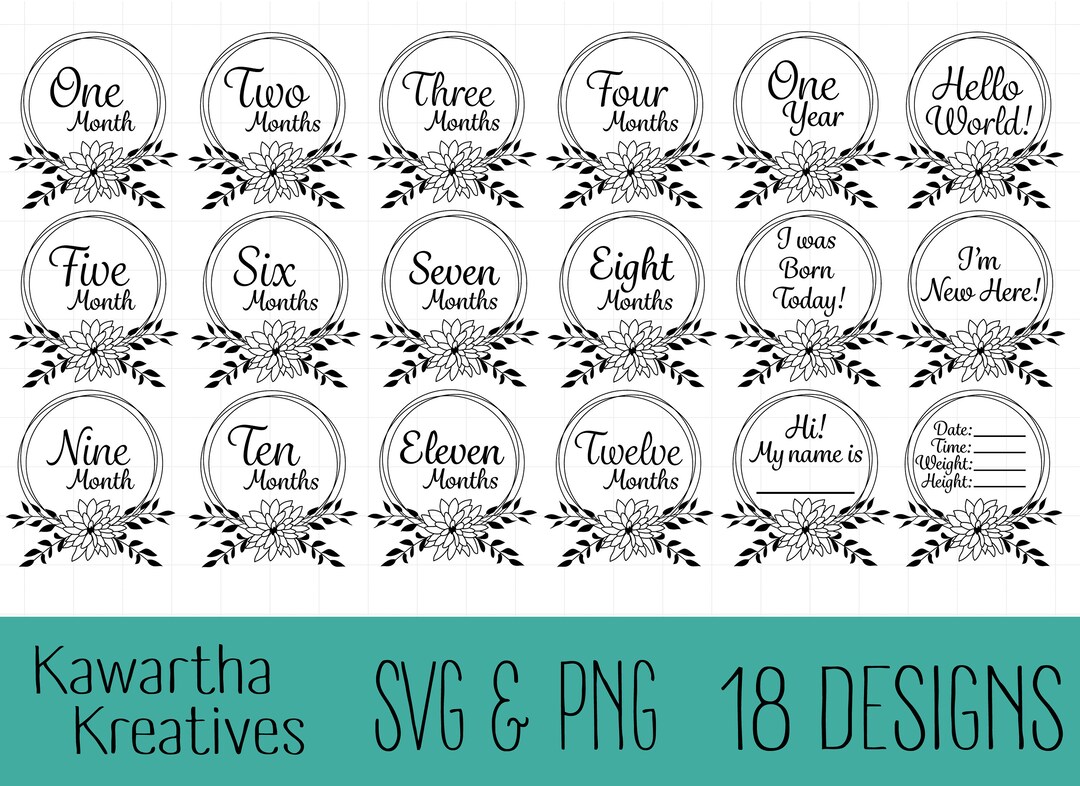 Baby Milestone Svg | Baby Onesie Svg | Baby Announcement Svg | Baby ...