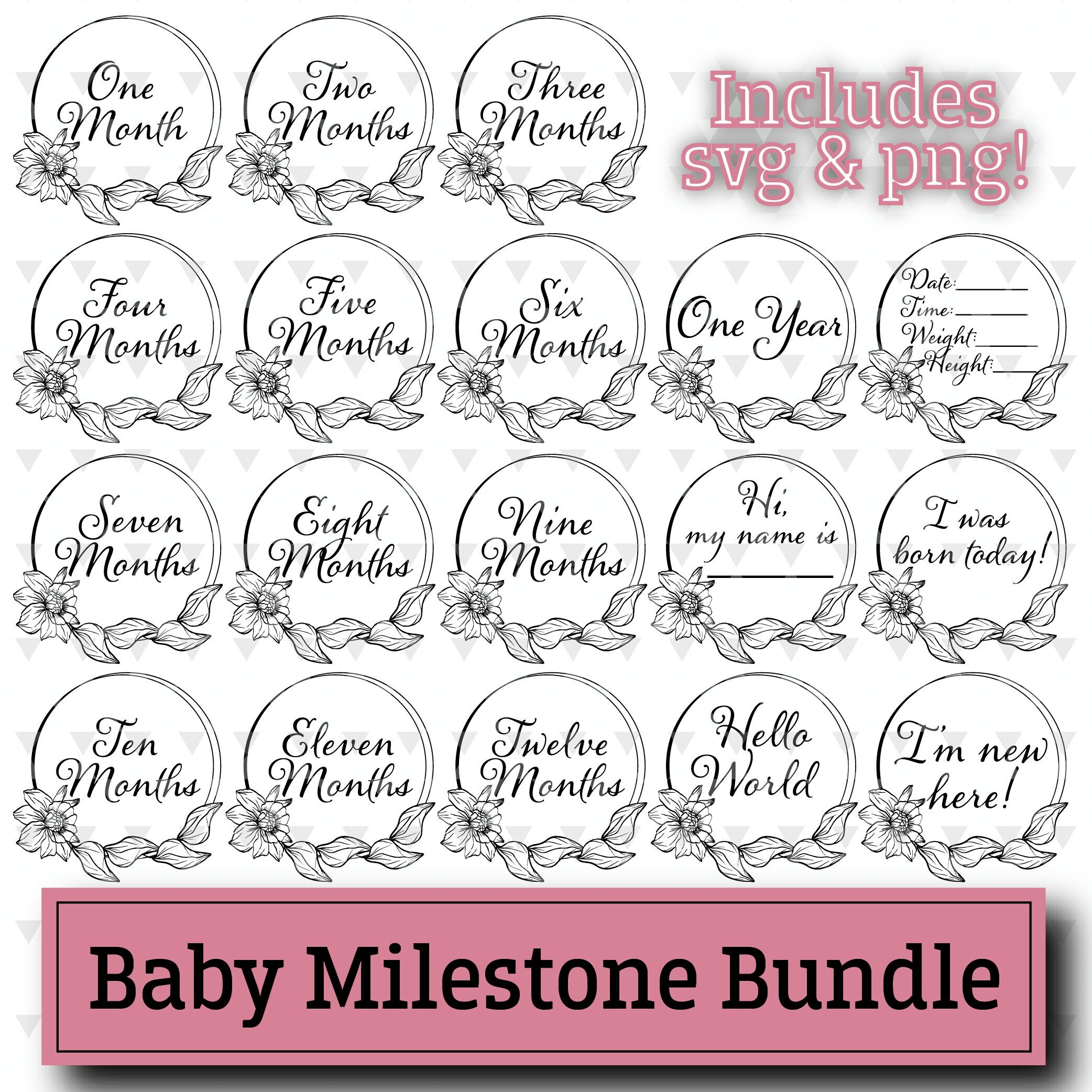 Baby Milestone Svg, Hello World Svg, Milestone Blanket Svg, Baby ...