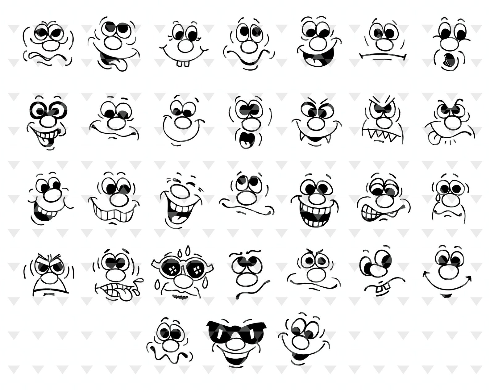 Smiley Face Svg, Happy Face Svg, Funny Face Svg, Sad Face Svg, Mad Face ...