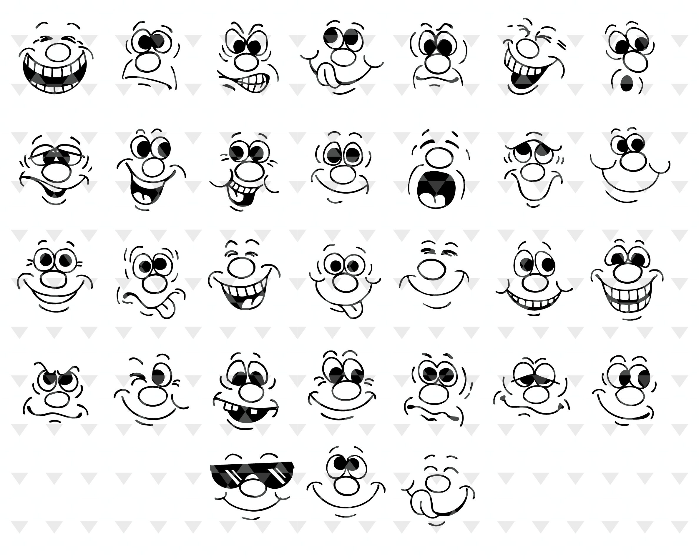 Smiley Face Svg, Happy Face Svg, Funny Face Svg, Sad Face Svg, Mad Face ...