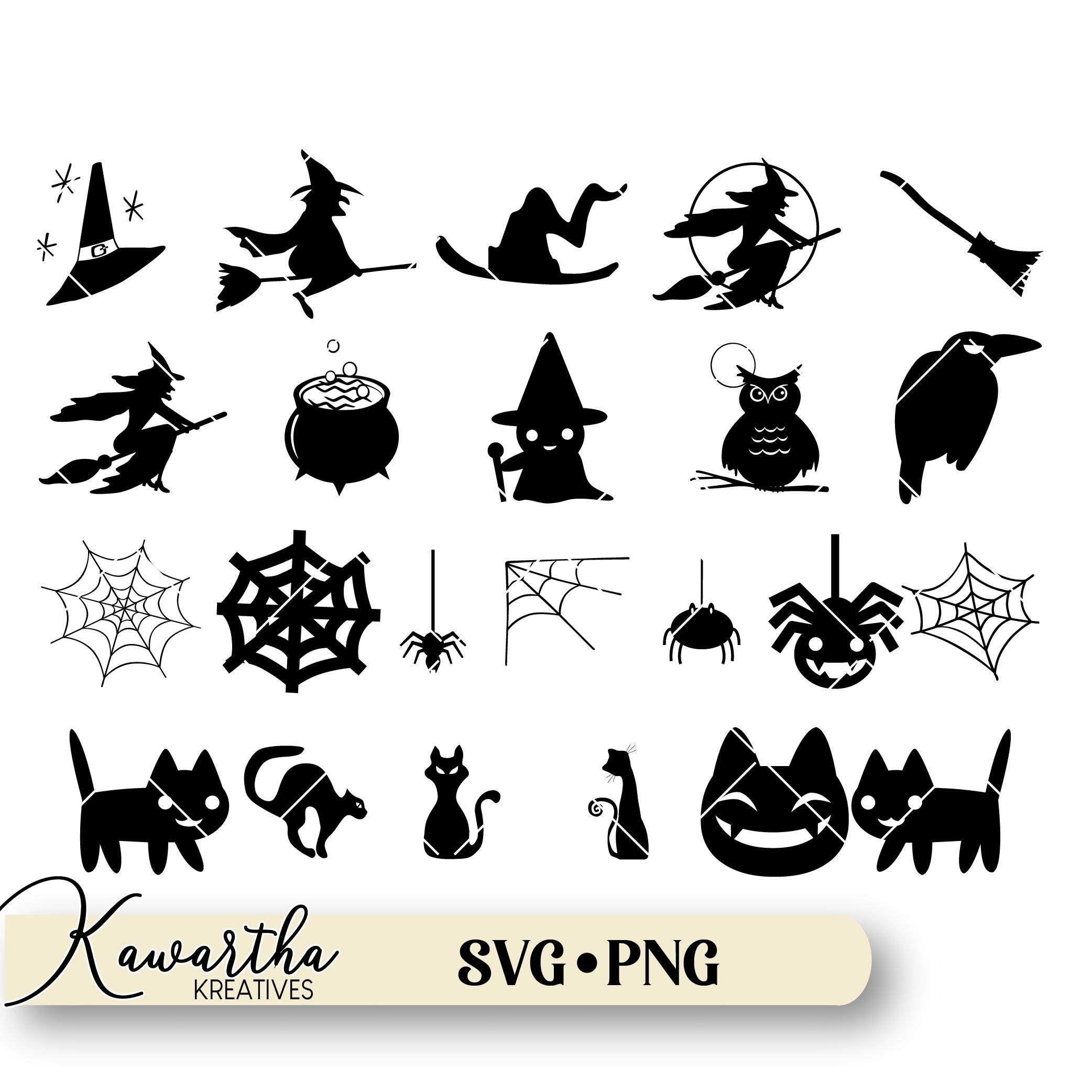 Halloween Svg Bundle, Spooky Season Svg, Ghost Svg, Black Cat Svg, Bat ...