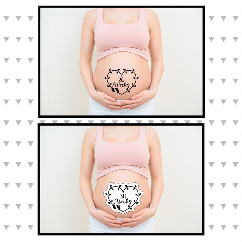 Baby Bump Stickers, Pregnancy Milestone Png, Pregnancy Svg, Baby Bump ...