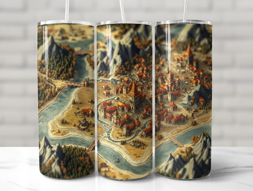 Fantasy Map Tumbler Wrap Marauder Map Tumbler Wrap Marauders Map Pirate ...