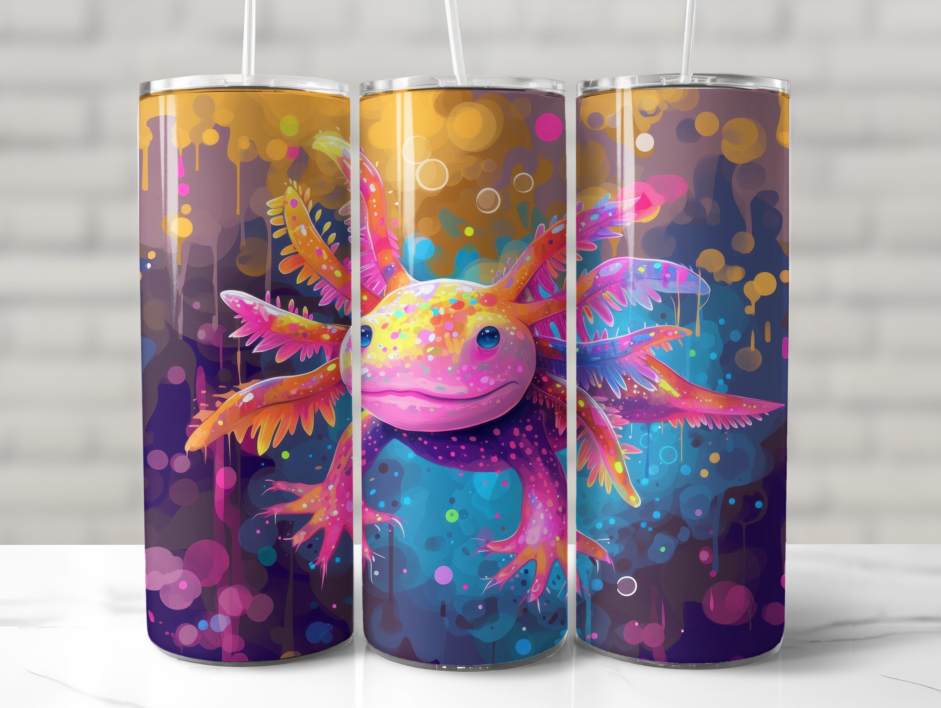 Axolotl Tumbler Wrap Axolotl Tumbler Design Axolotl Tumbler PNG 3d ...