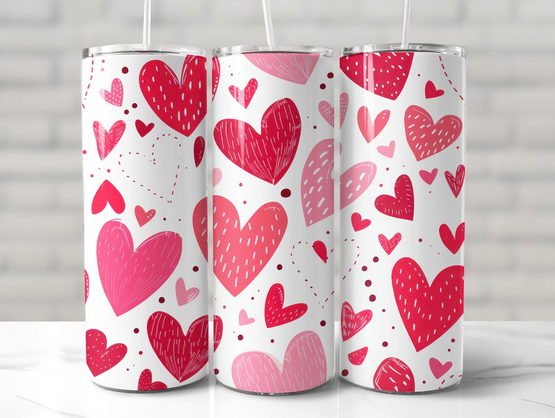 VALENTINES TUMBLER WRAP Valentine Day Tumbler Wrap 20 Oz Skinny Tumbler ...