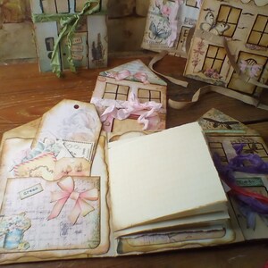 Whimsical Journal House, Small Note Pad & Pockets With Ephemera, App 5 ...