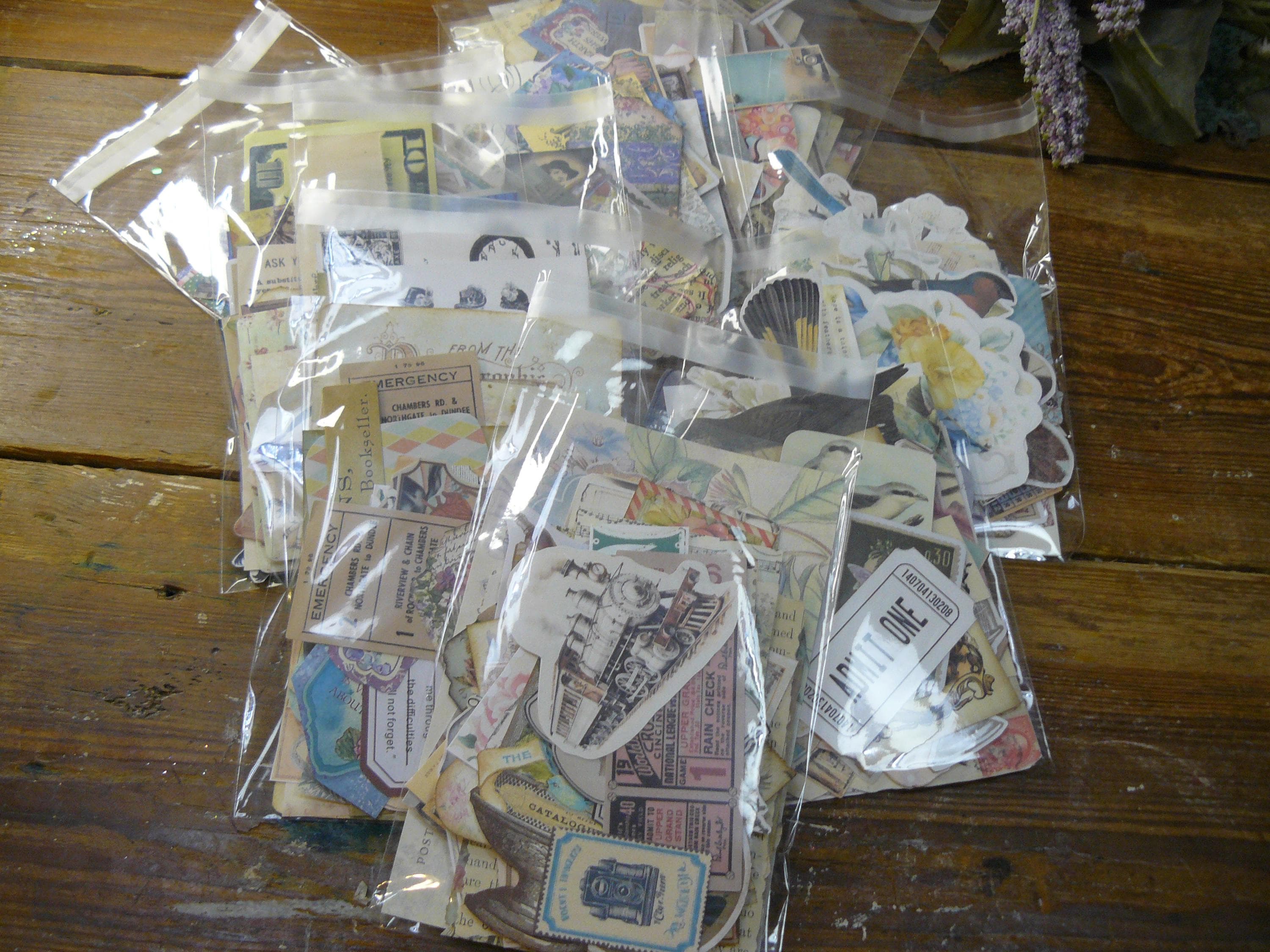 Bags of Ephemera 6 X 8 Self-sealing Cellophane Bags Full of Ephemera ...