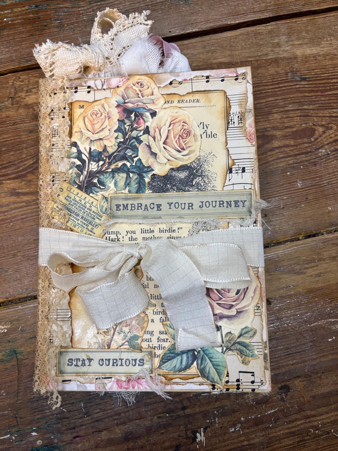 Shabby Chic Junk Journal With 40 Pages and Ephemera Pockets & Tags ...