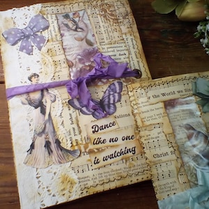 Small Junk Journals With Aged Music and Book Page Collage Loads of ...