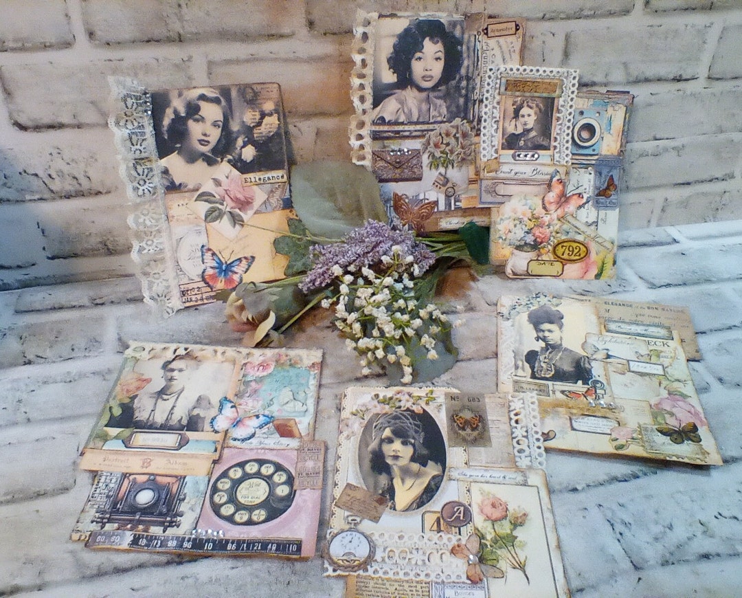 Junk Journal Cover Square, Ephemera, Scrapbooking, Vintage Photo Images ...
