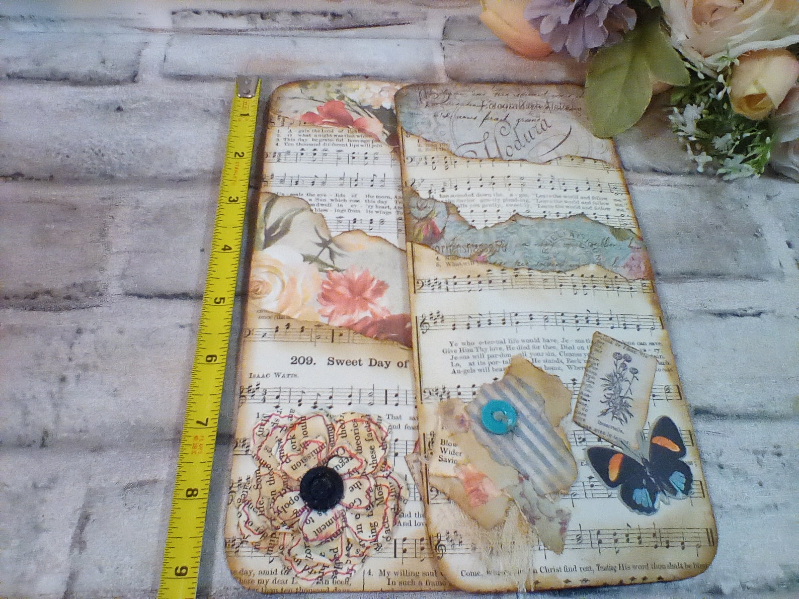 2 Tall Cards With Pockets for Your Journal, 9 1/2 X 4" Music Paper or ...