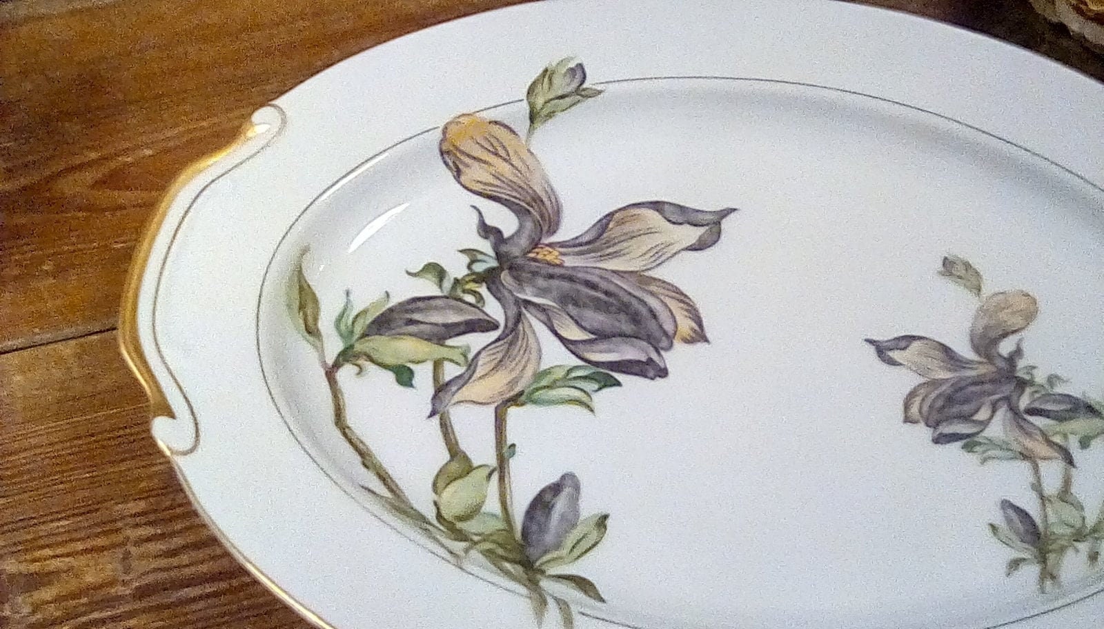 Vintage Harmony House Platter, Black Iris Floral Pattern - Etsy