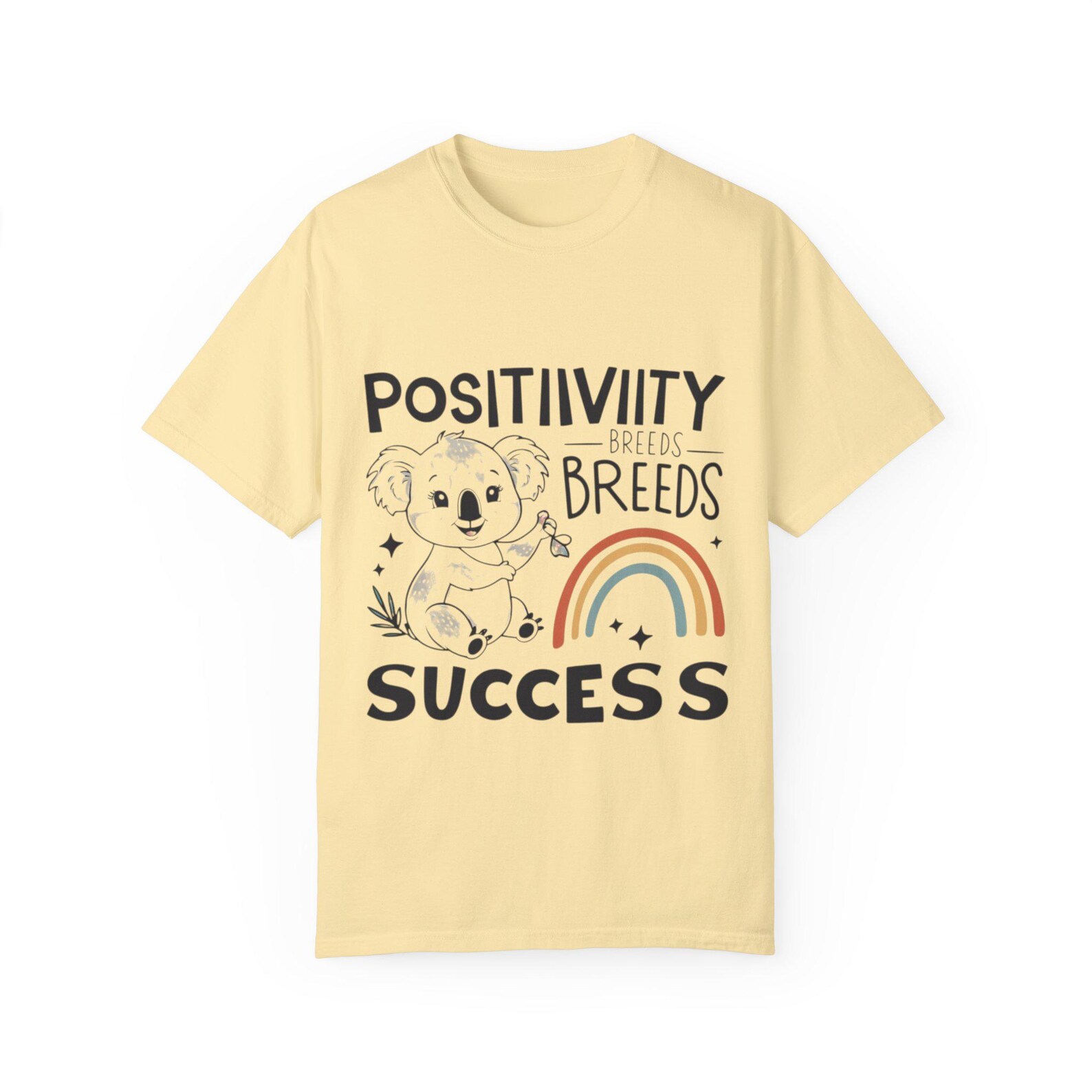 Positivity Breeds Success Koala T-shirt | Cute Motivational Cartoon ...