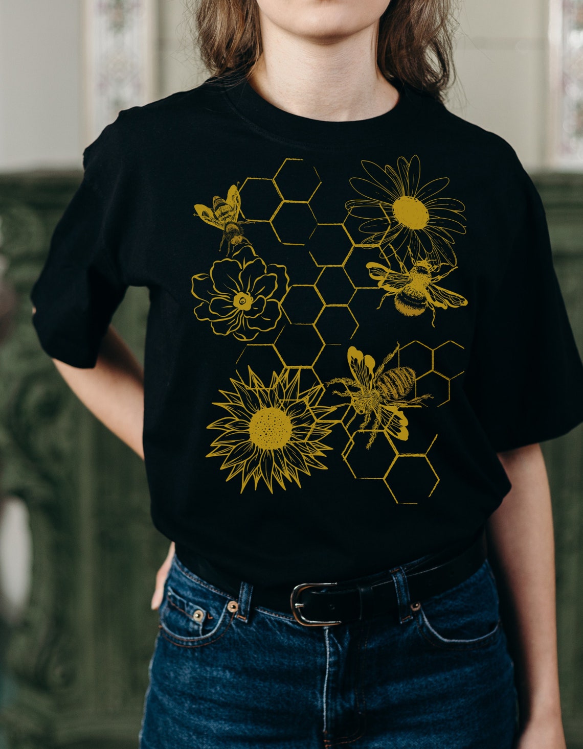 Honeycomb Shirt, Beehive Tshirt, Honeybee Shirt, Bee Apparel, Bees ...