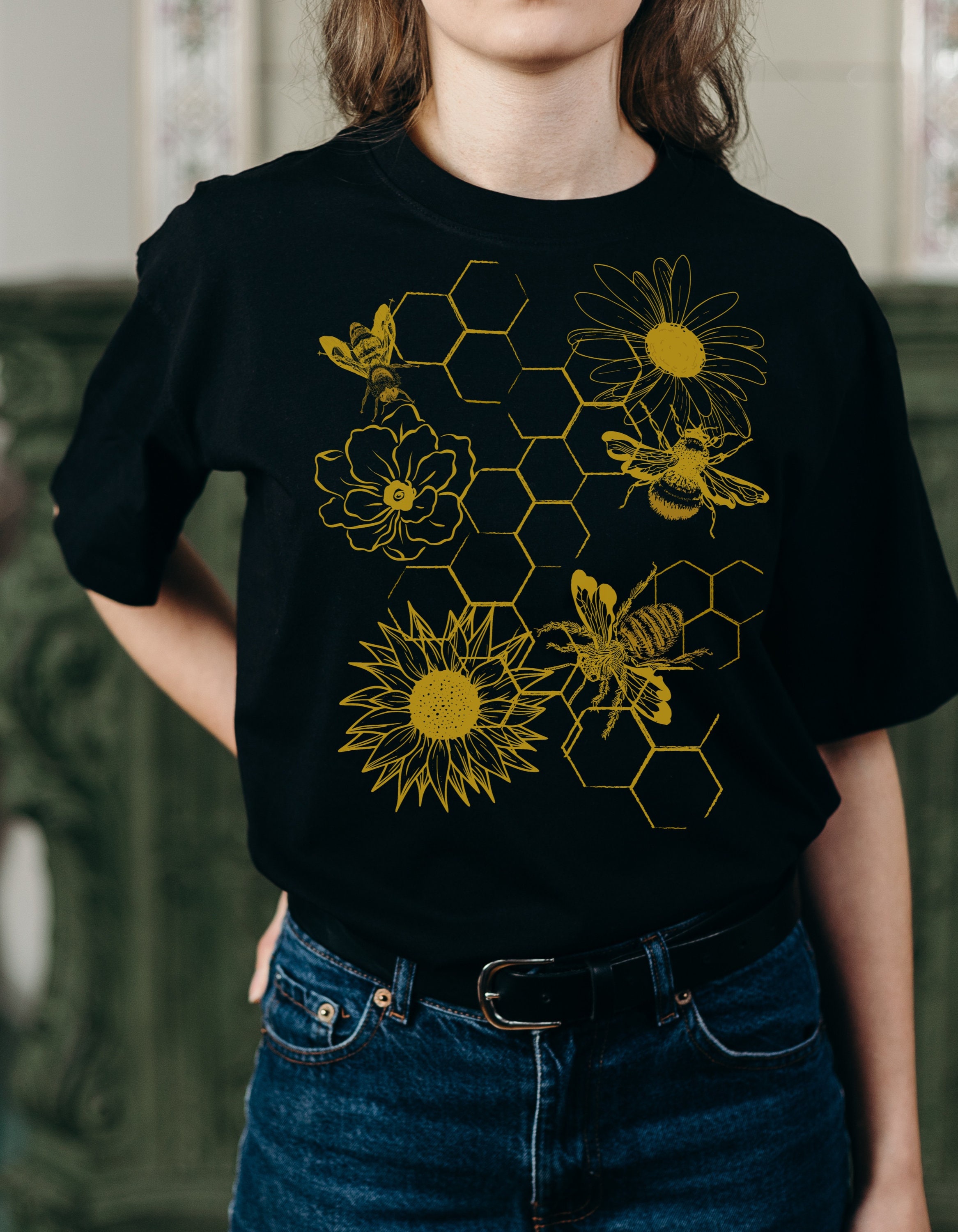 Honeycomb Shirt, Beehive Tshirt, Honeybee Shirt, Bee Apparel, Bees ...
