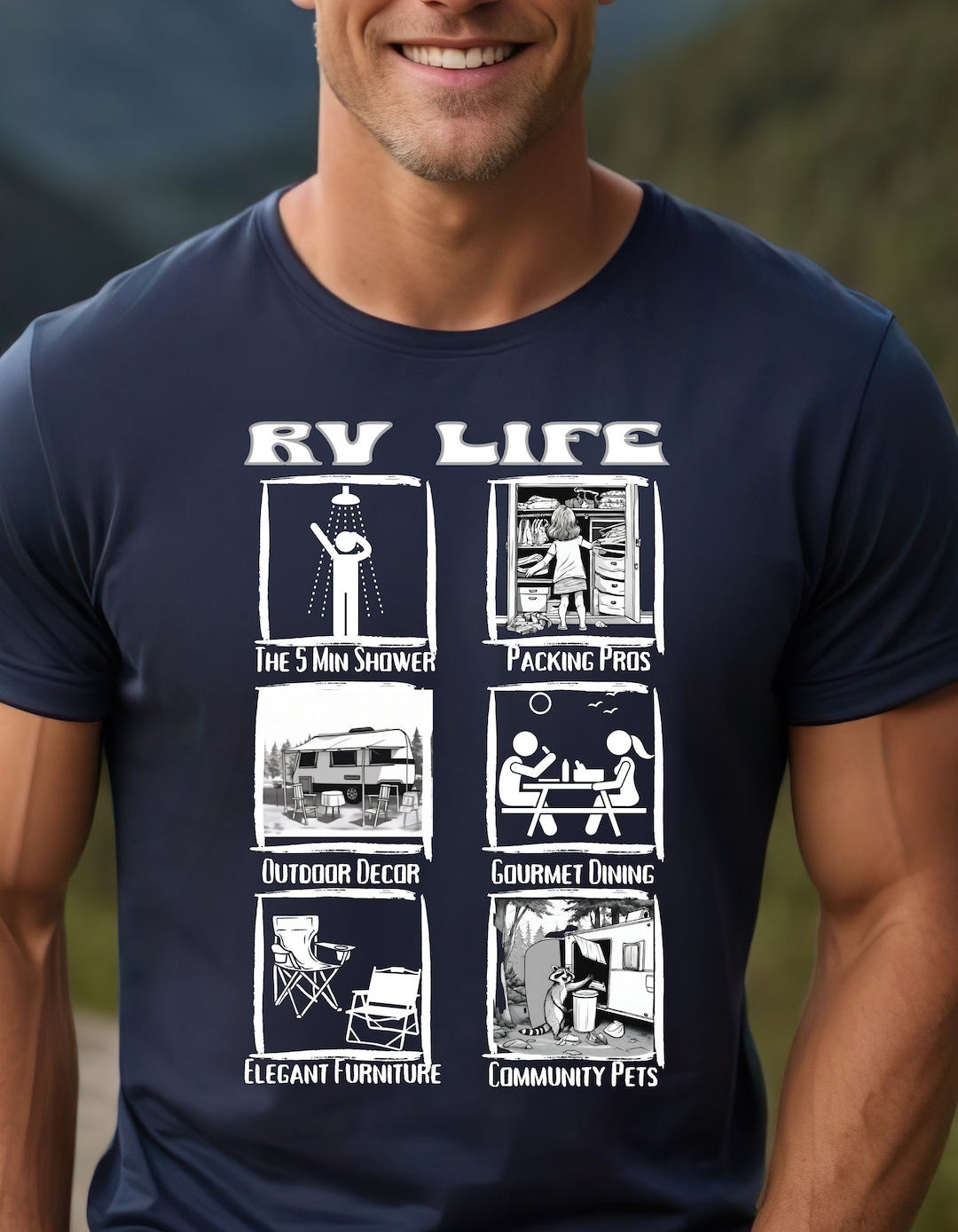 Funny RV Life Tshirt, Full Time Rvers, Hilarious Camping Tee, Humorous ...