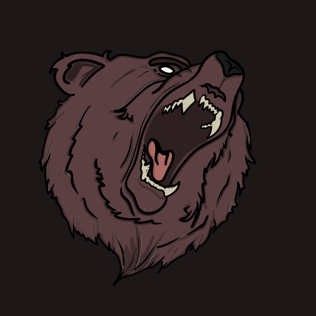 Gnarly Grizzly Bear Vinyl Sticker - Etsy