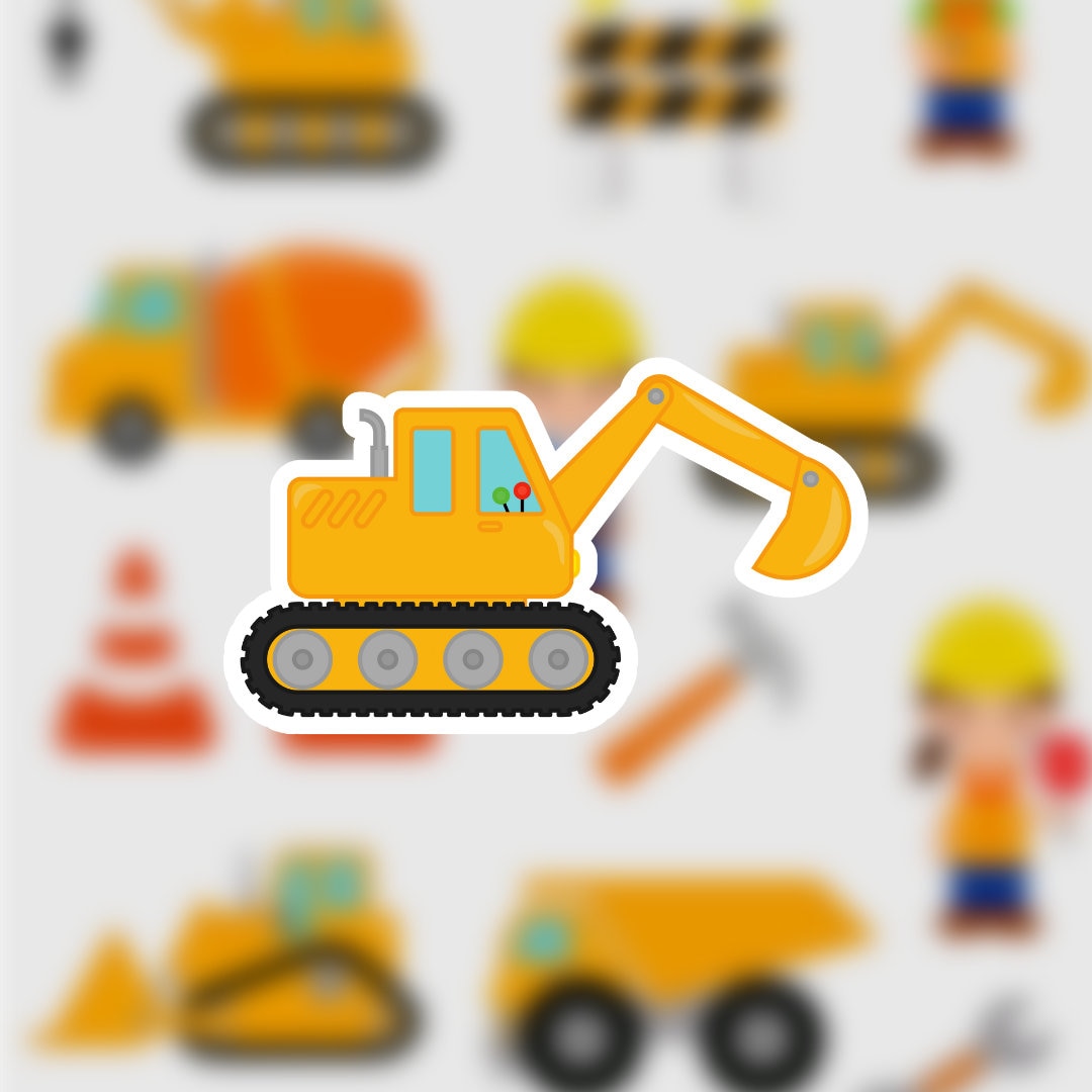 Construction Site Sticker Sheet Stickers for Kids, Scrapbooking, Bullet ...