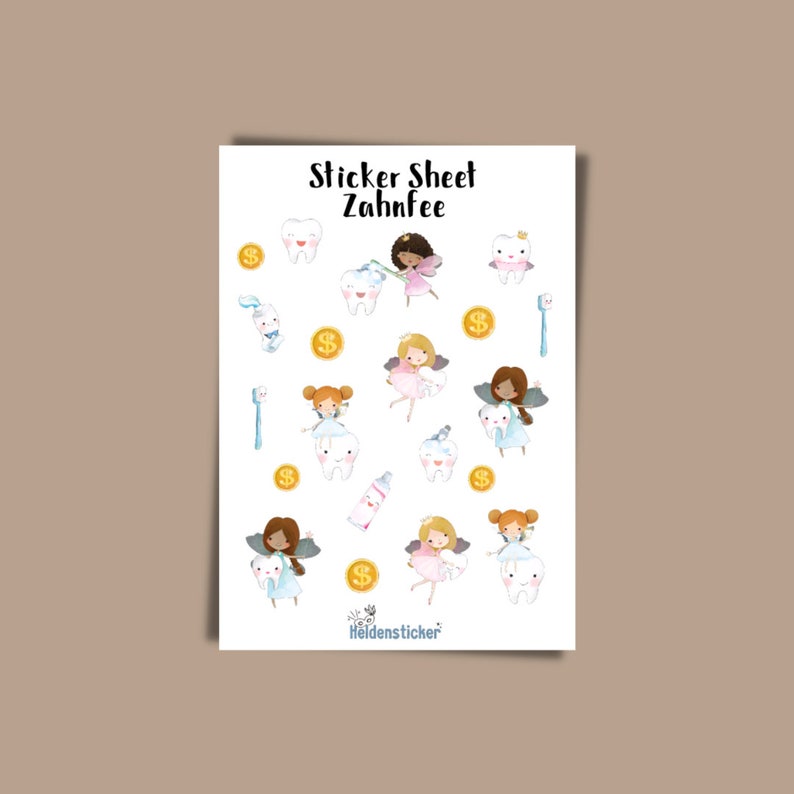 Tooth Fairy Sticker Sheet Stickers for Children, Scrapbooking, Bullet ...