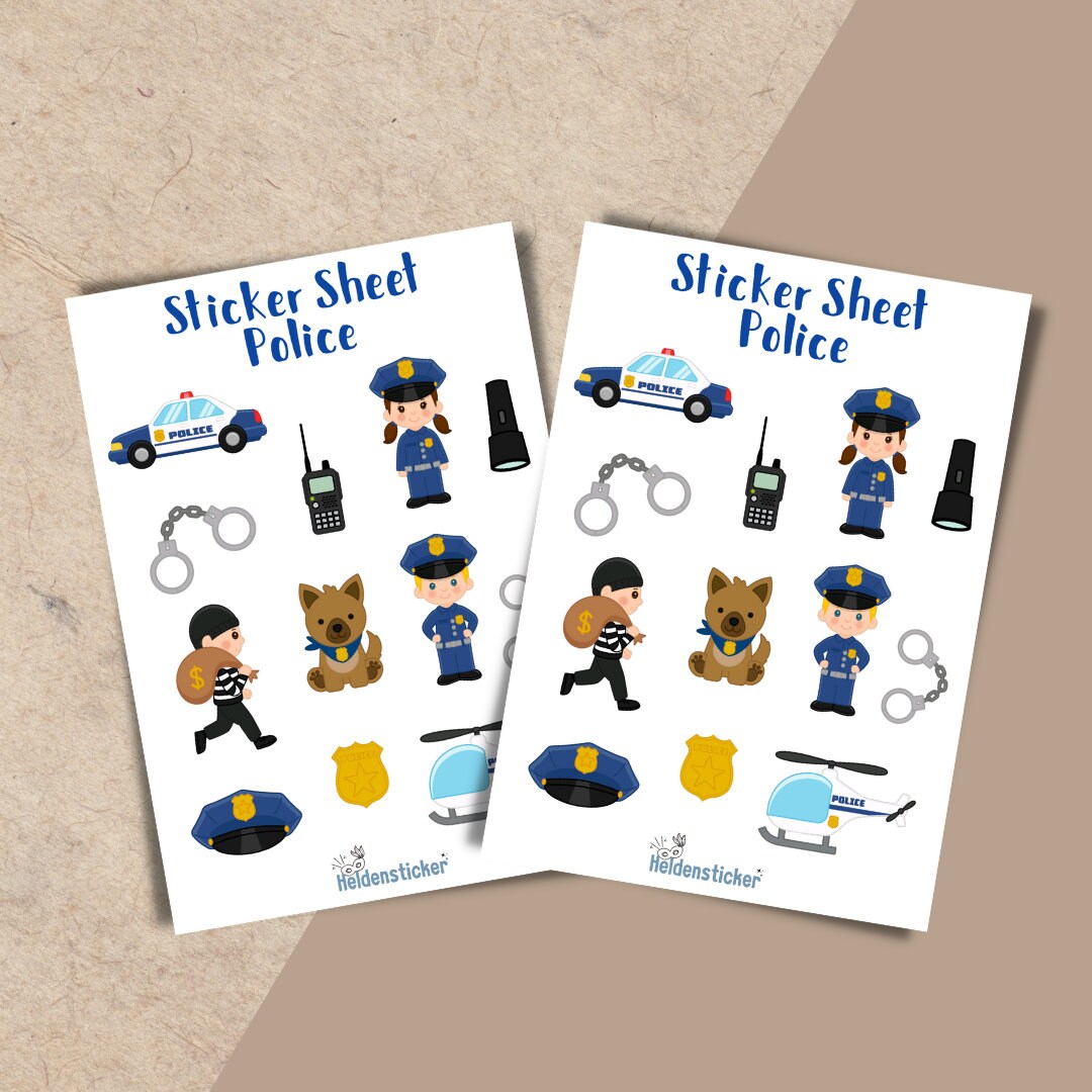 Police Sticker Sheet Stickers for Kids, Scrapbooking, Bullet Journal ...