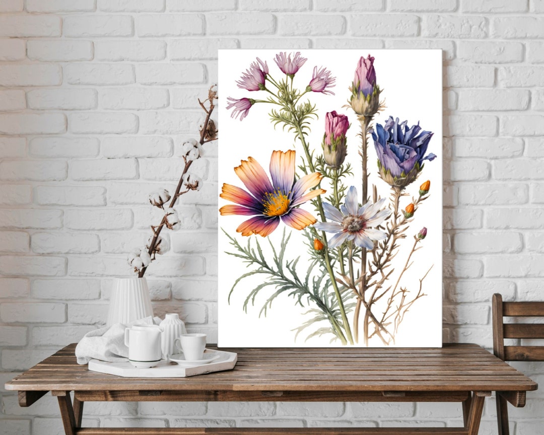Wall Art Watercolor Printable Flower Poster, Watercolor Botanical Print ...