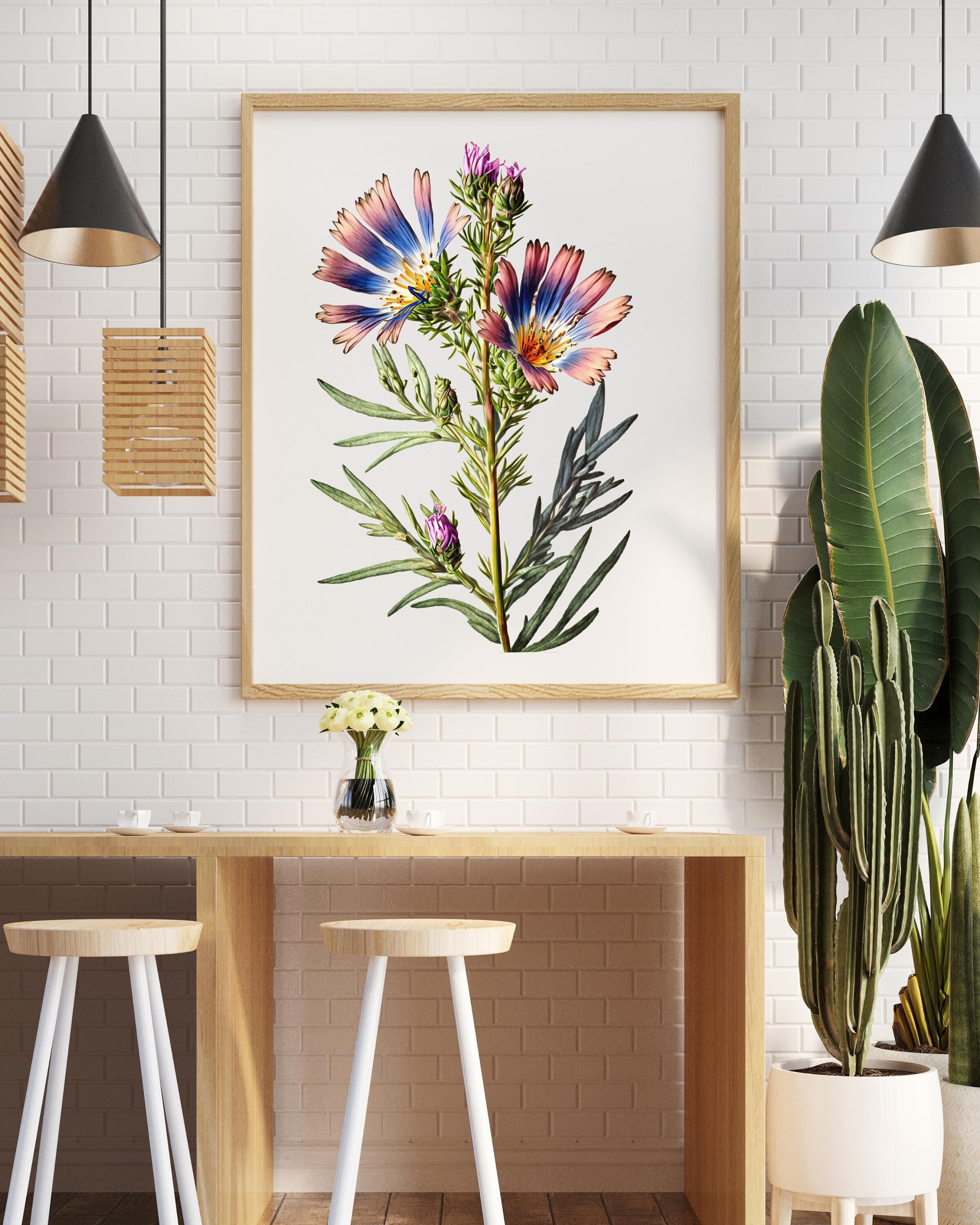 Watercolor Wildflower Poster: Floral Wall Art for Living Room - Etsy