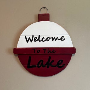 LOOK! “welcome to the Lake” Wooden Bobber Sign - Etsy
