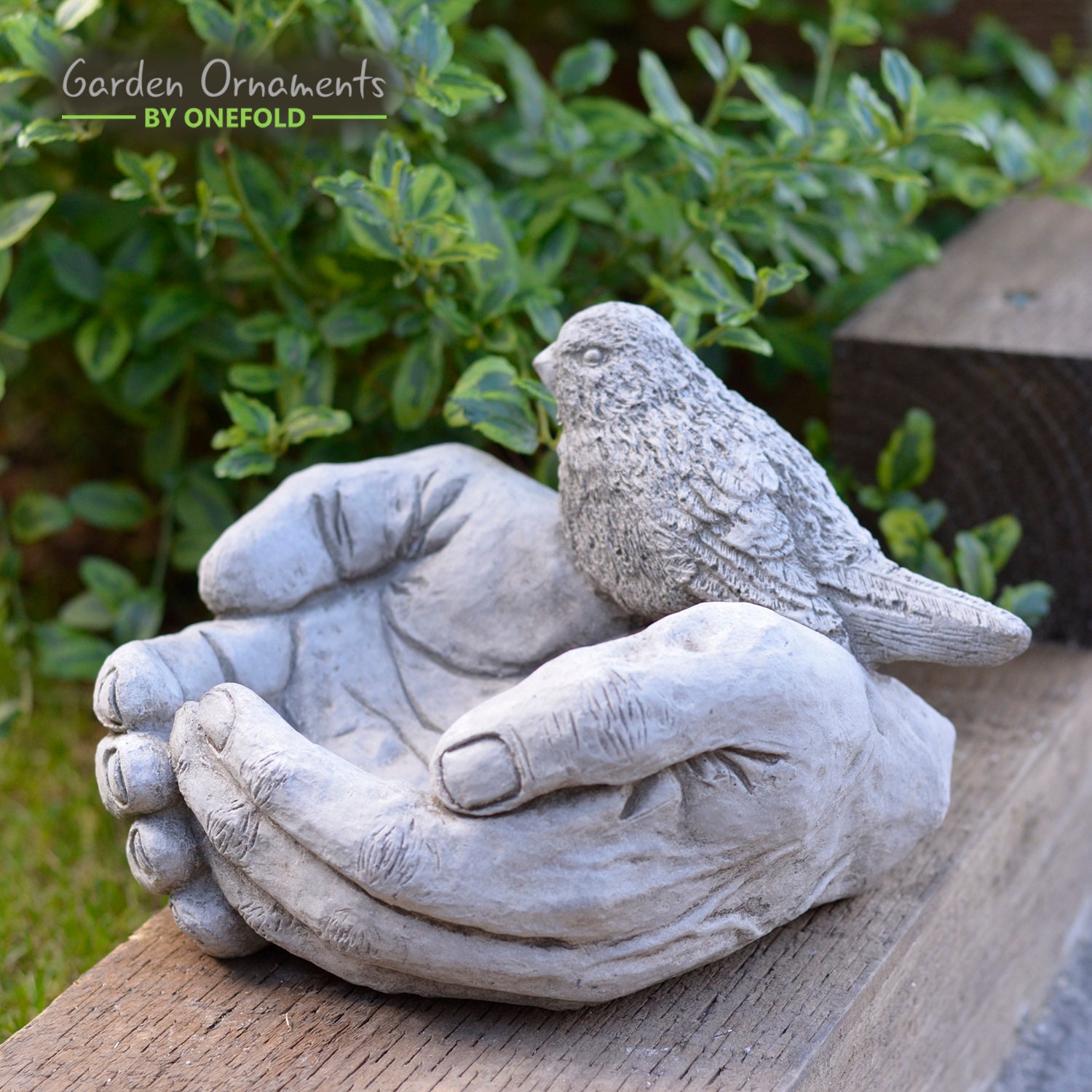 Hand Cast Stone Bird in Hand Bird Bath Feeder Best Quality Highly ...