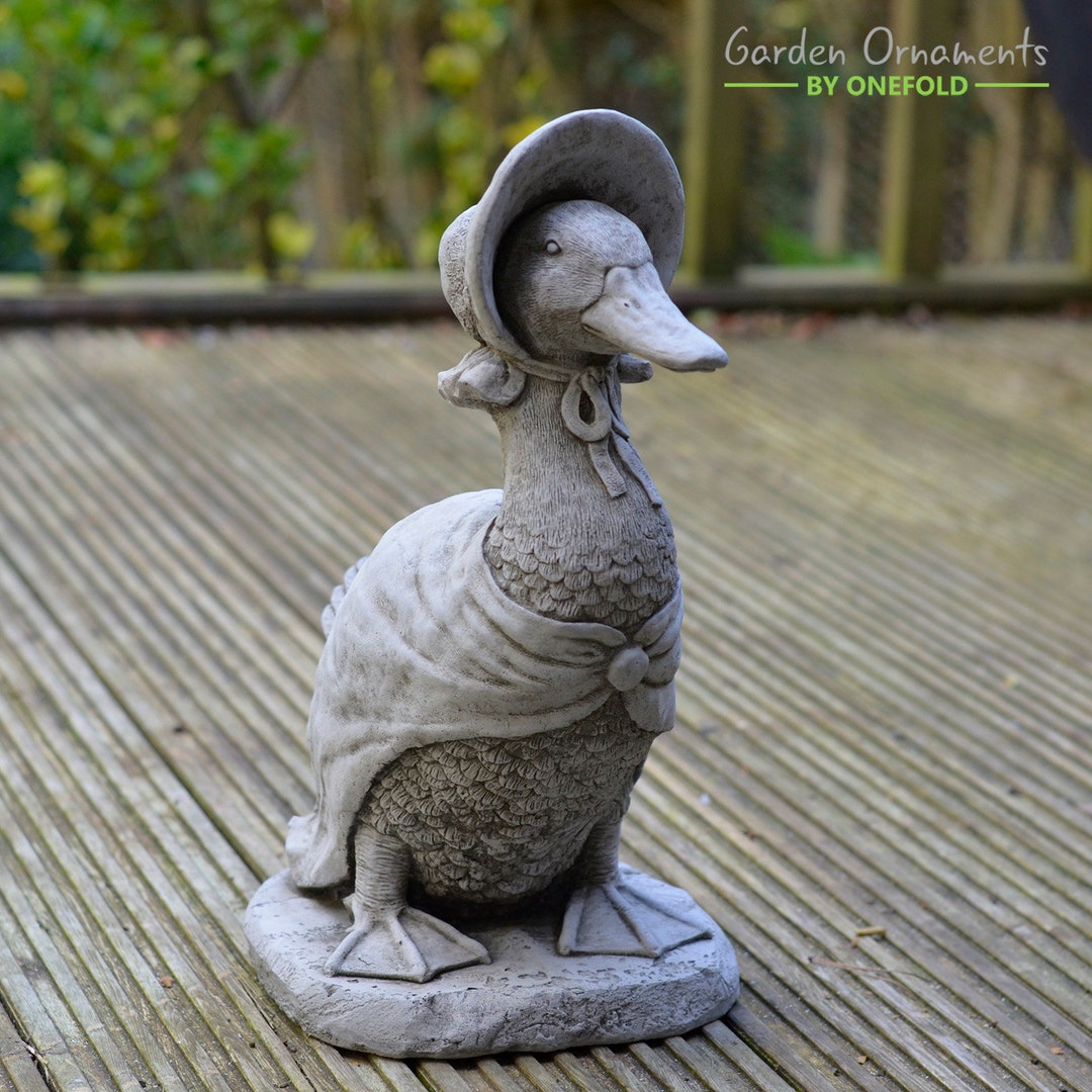 Hand Cast Stone Jemima Puddle-duck Statue – Beatrix Potter Garden Decor ...