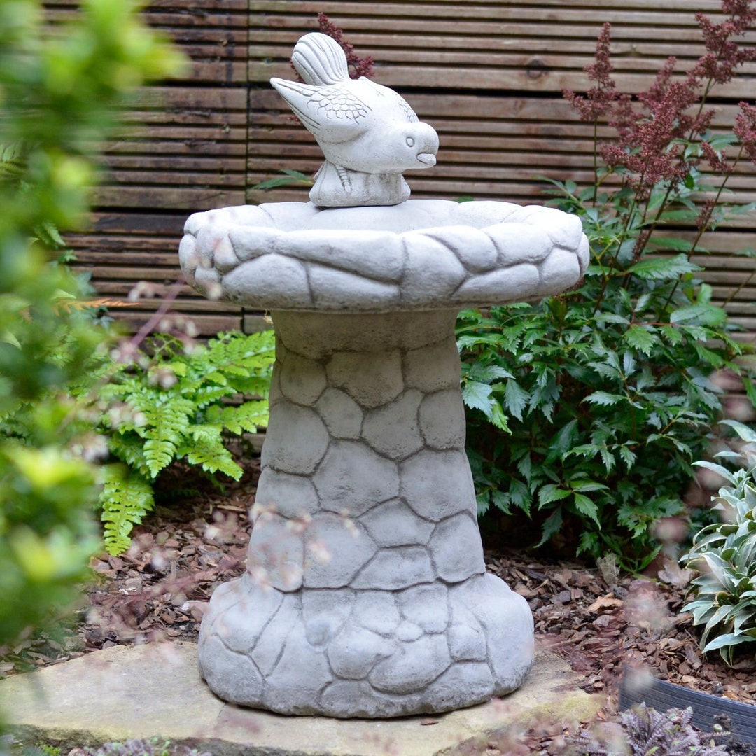 Hand Cast Stone Bird Bath - English Garden Decor - Etsy UK