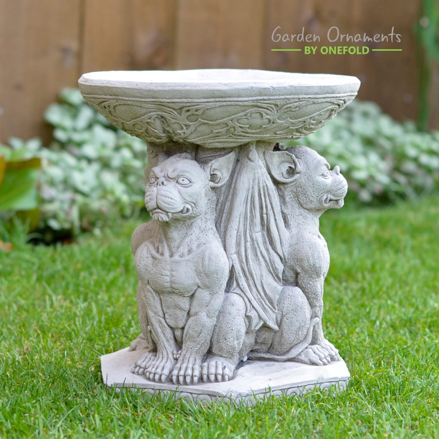 Hand Cast Stone Gargoyle Bird Bath Feeder Best Quality Highly Detailed ...